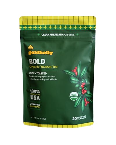 Goldholly Yaupon tea bags bold flavour