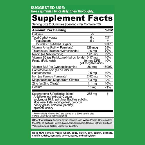 Goli SuperGreen gummy supplement features