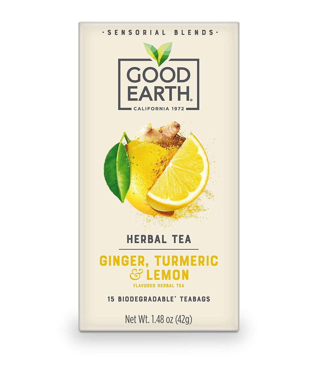 Good Earth ginger turmeric lemon tea bags