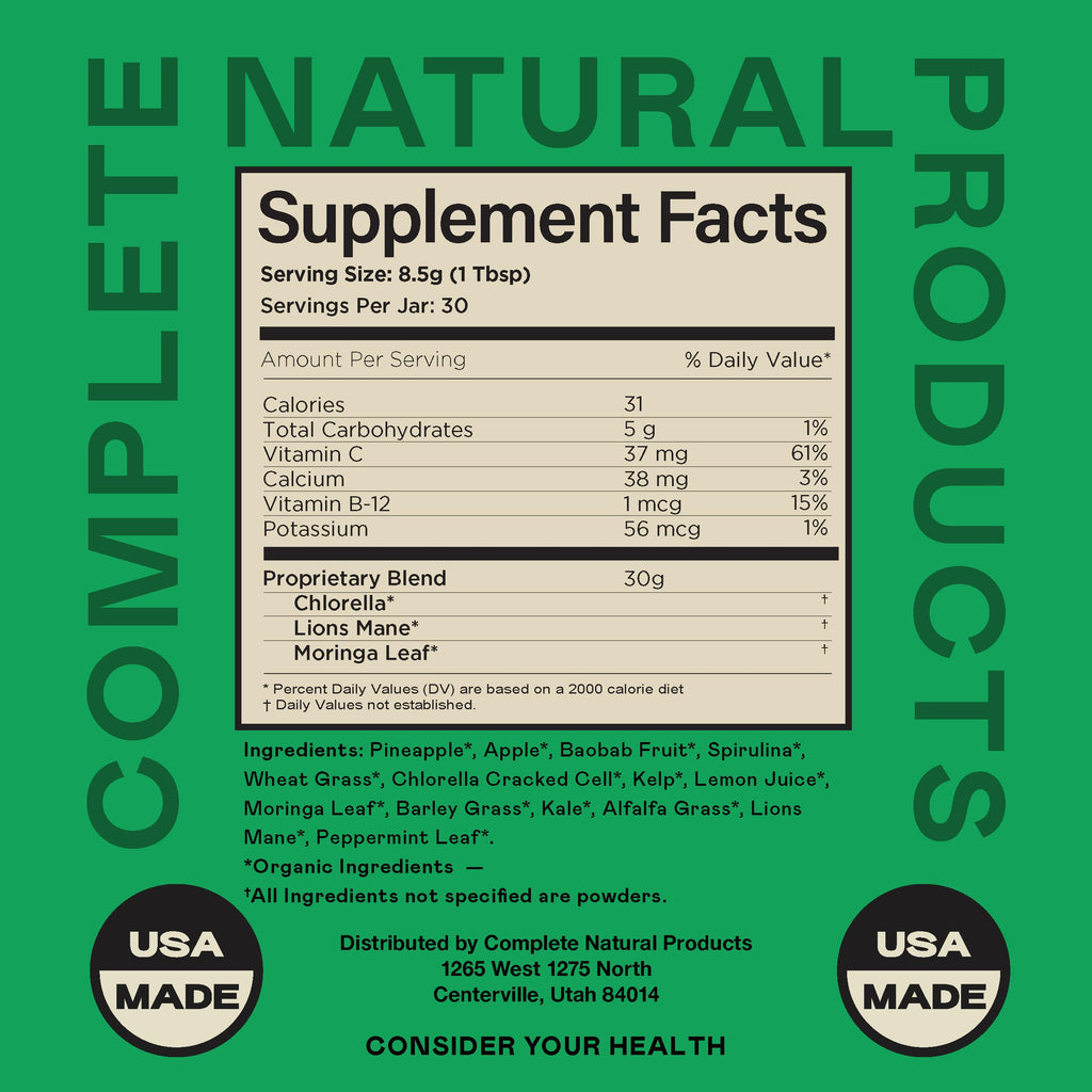 Good Greens superfood powder for digestion