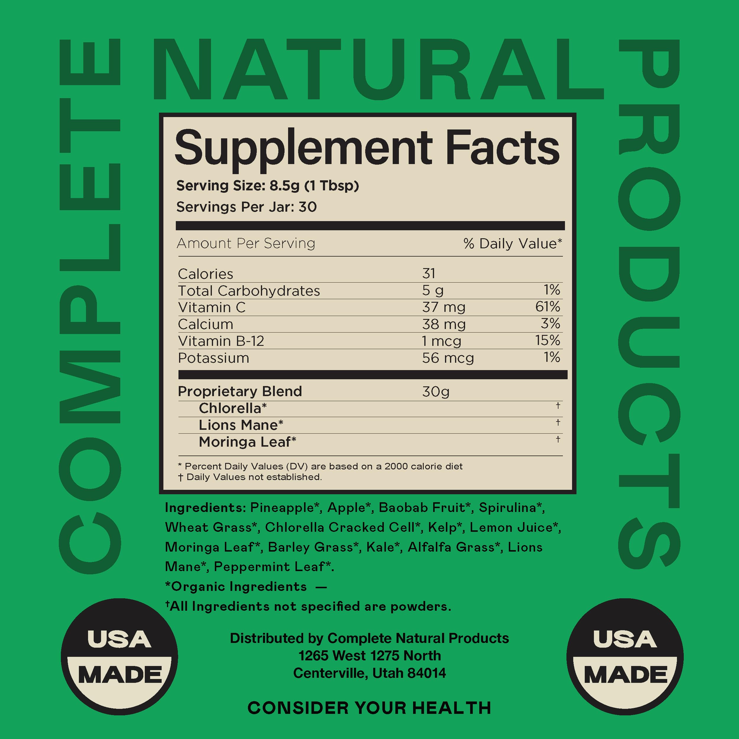 Good Greens superfood powder for digestion