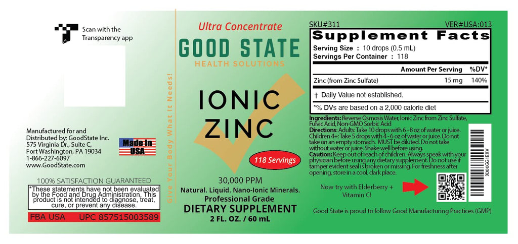 Good State zinc supplement for wellness