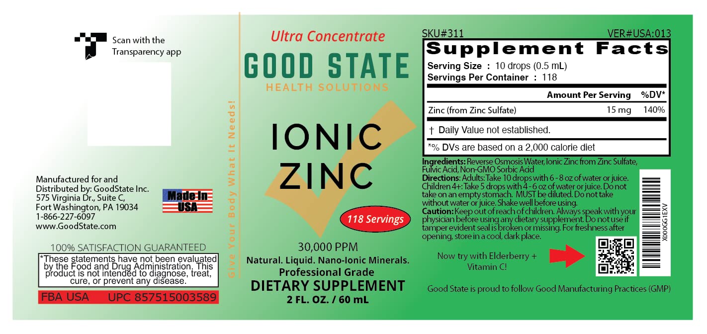 Good State zinc supplement for wellness