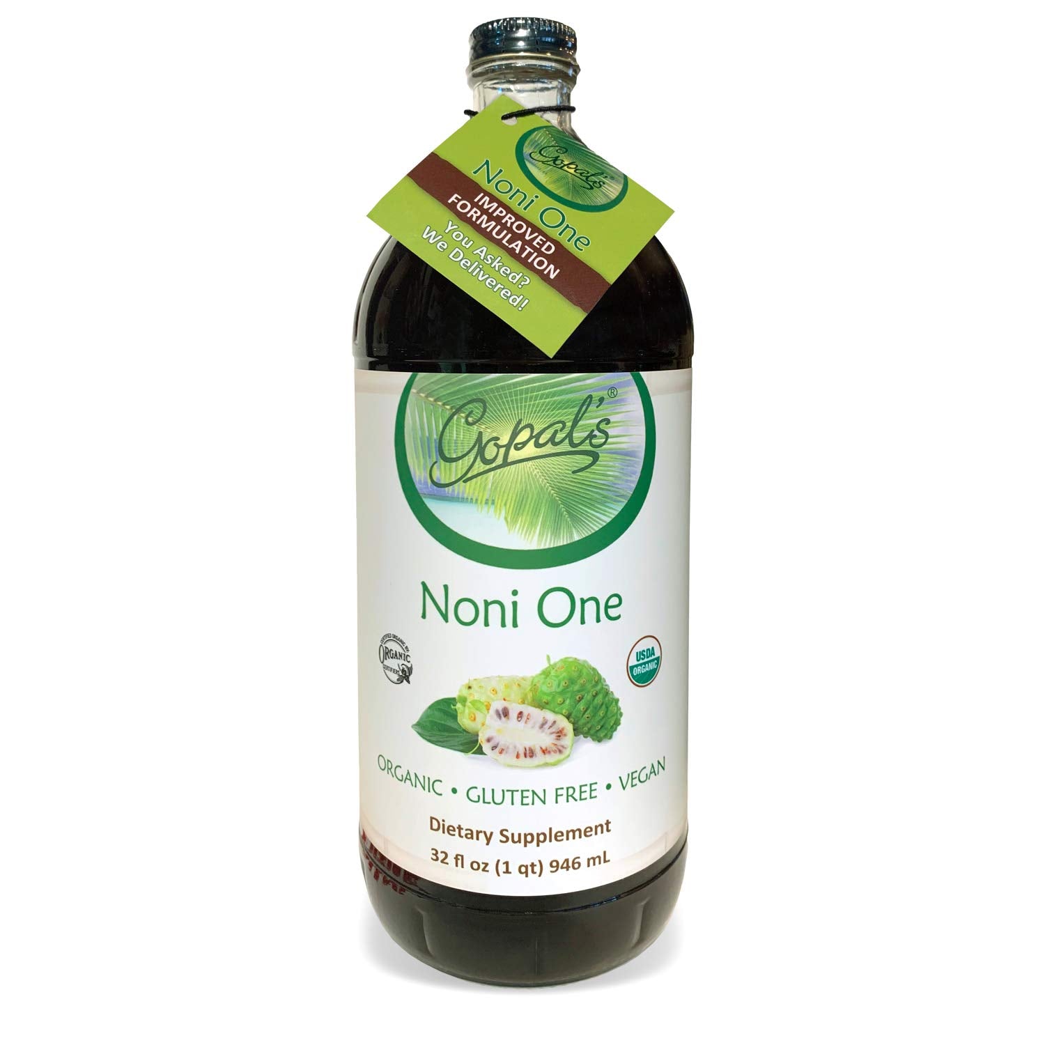 Gopal's Healthfoods organic noni juice bottle