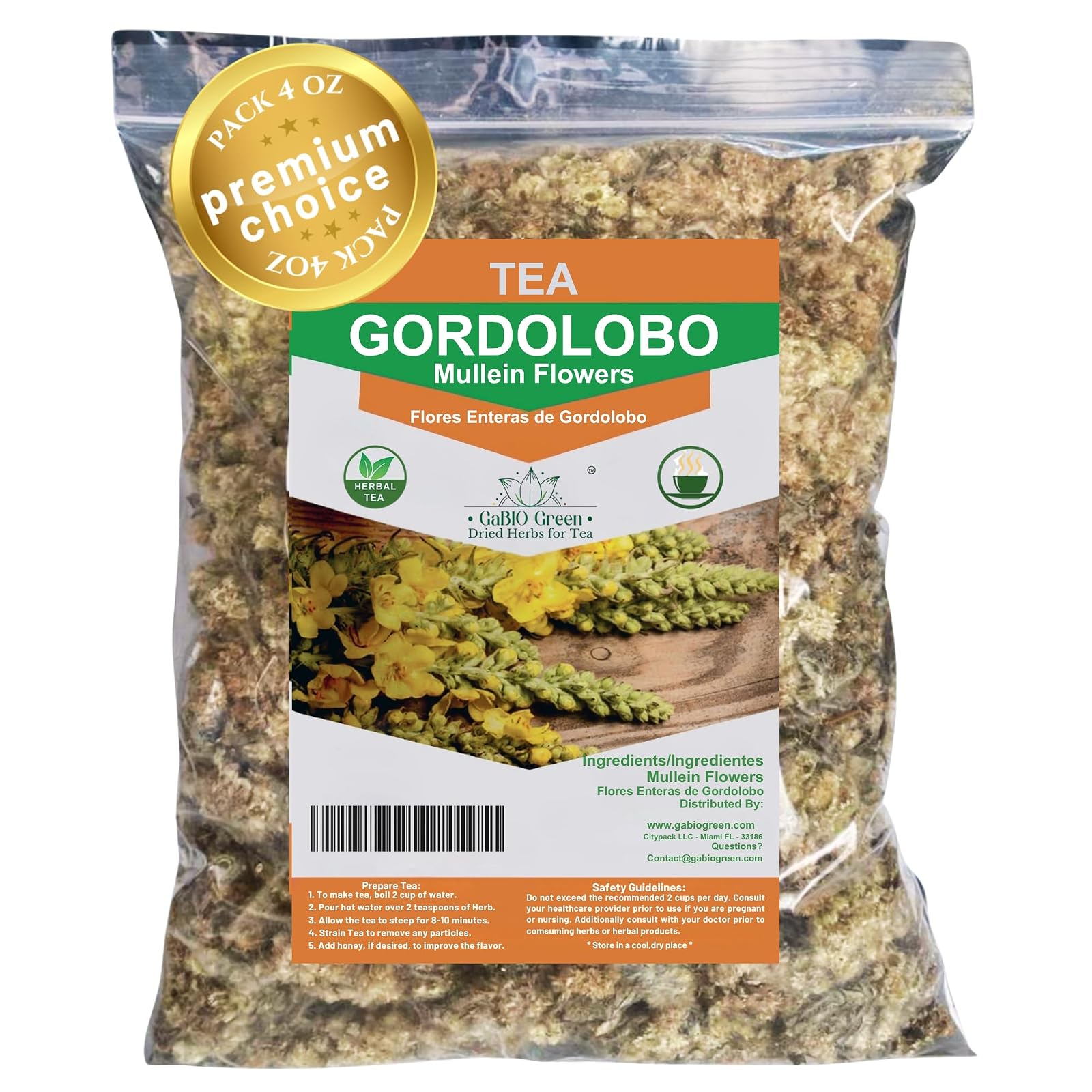 Gordolobo dried mullein flowers tea