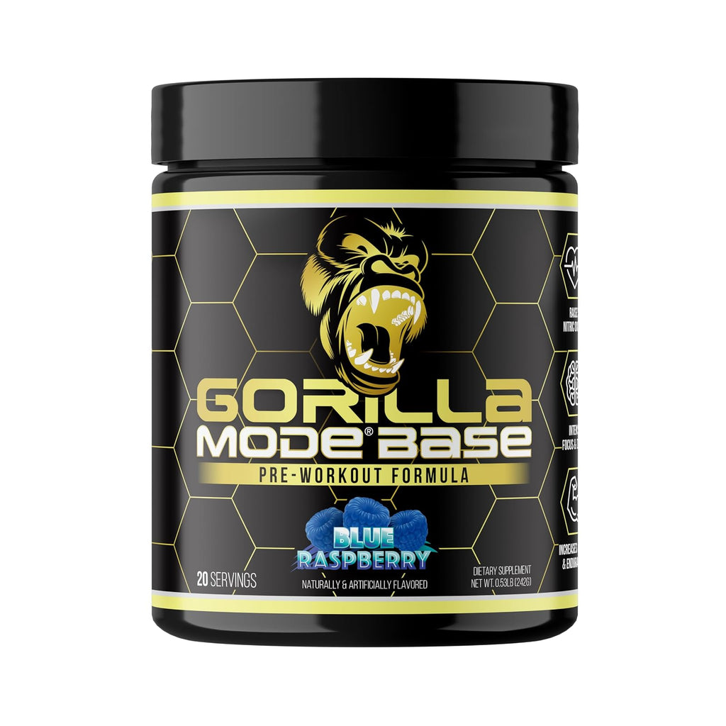 Gorilla Mode pre-workout blue raspberry flavour