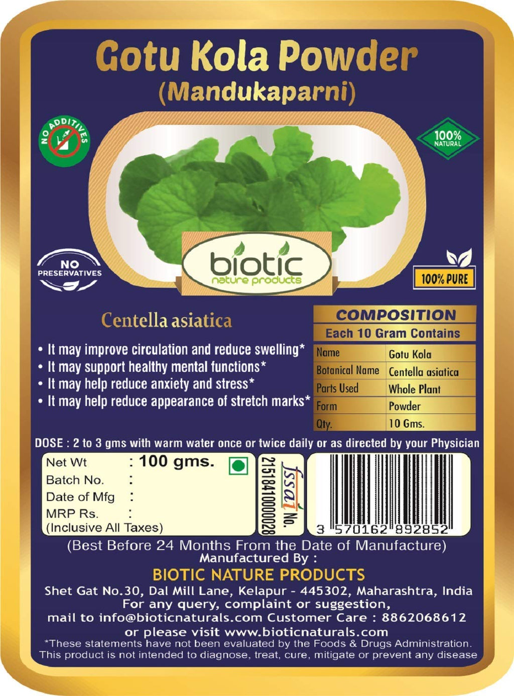gotu kola extract for wellness