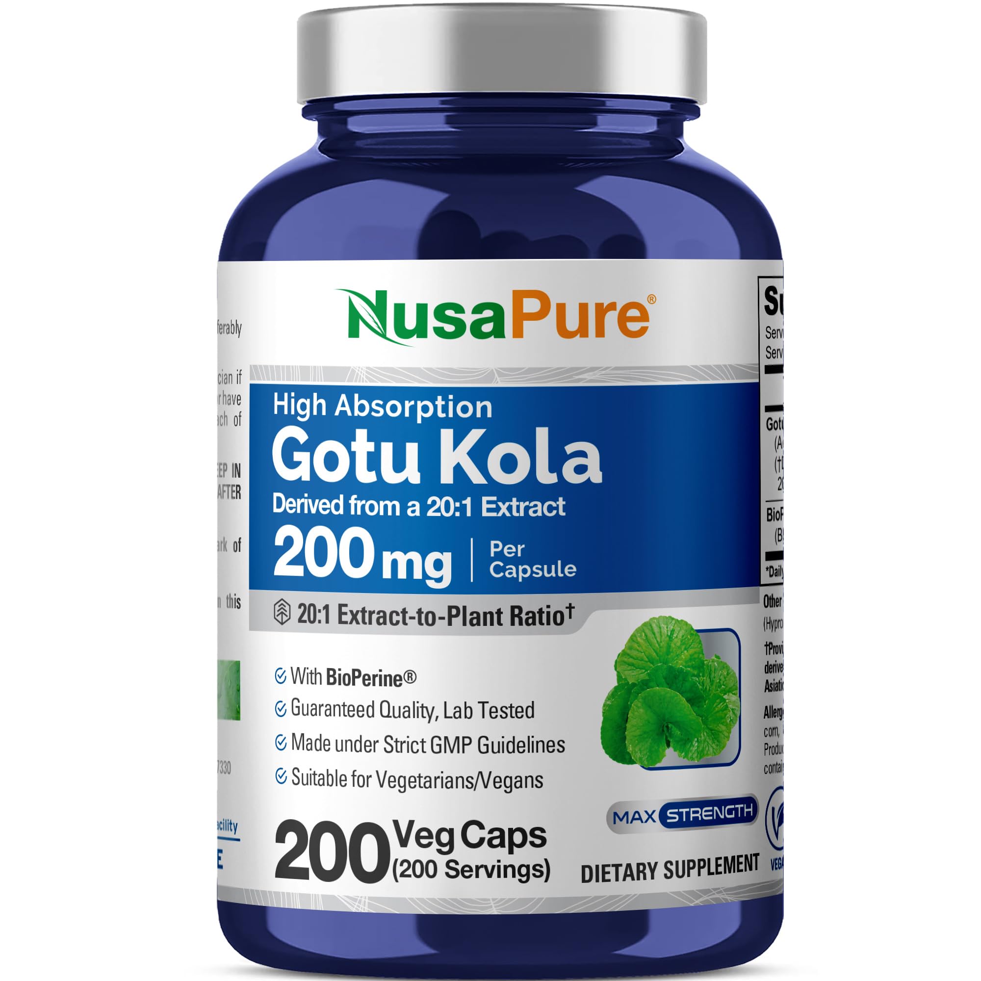 gotu kola herbal supplement capsules
