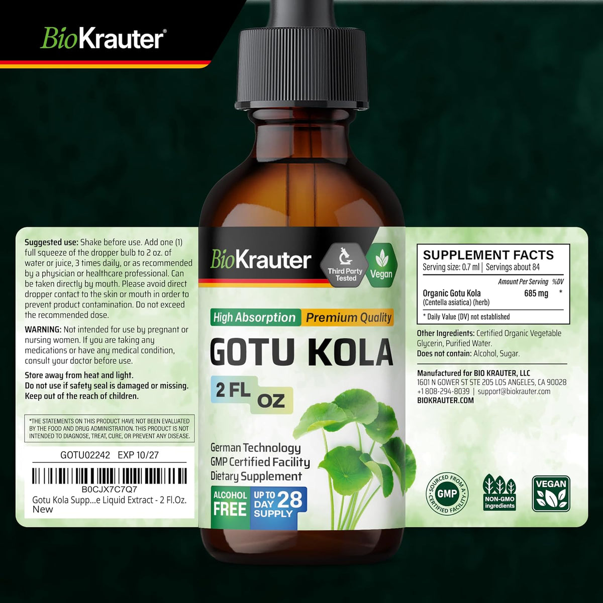 Gotu Kola tincture for overall wellness
