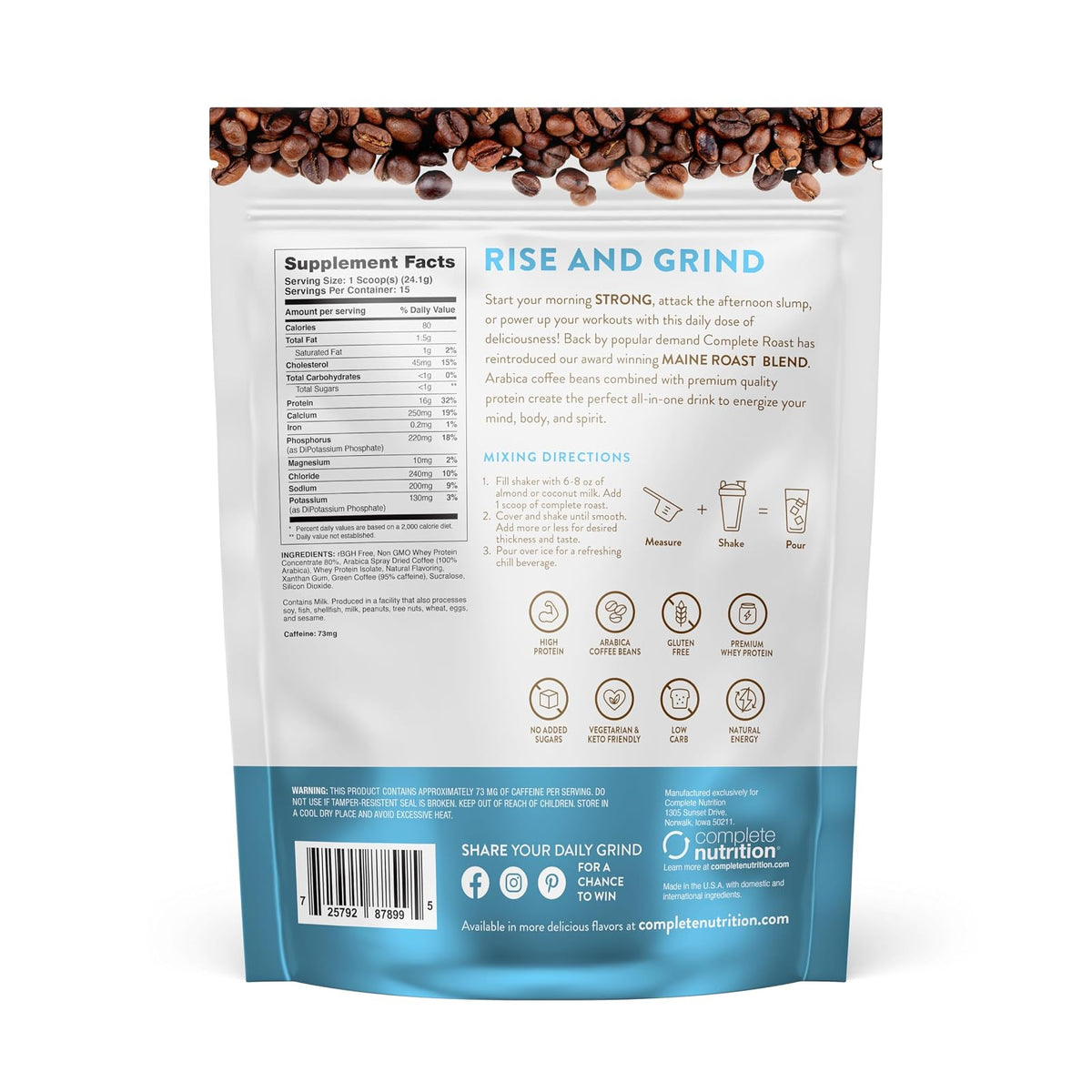 gourmet coffee whey protein blend