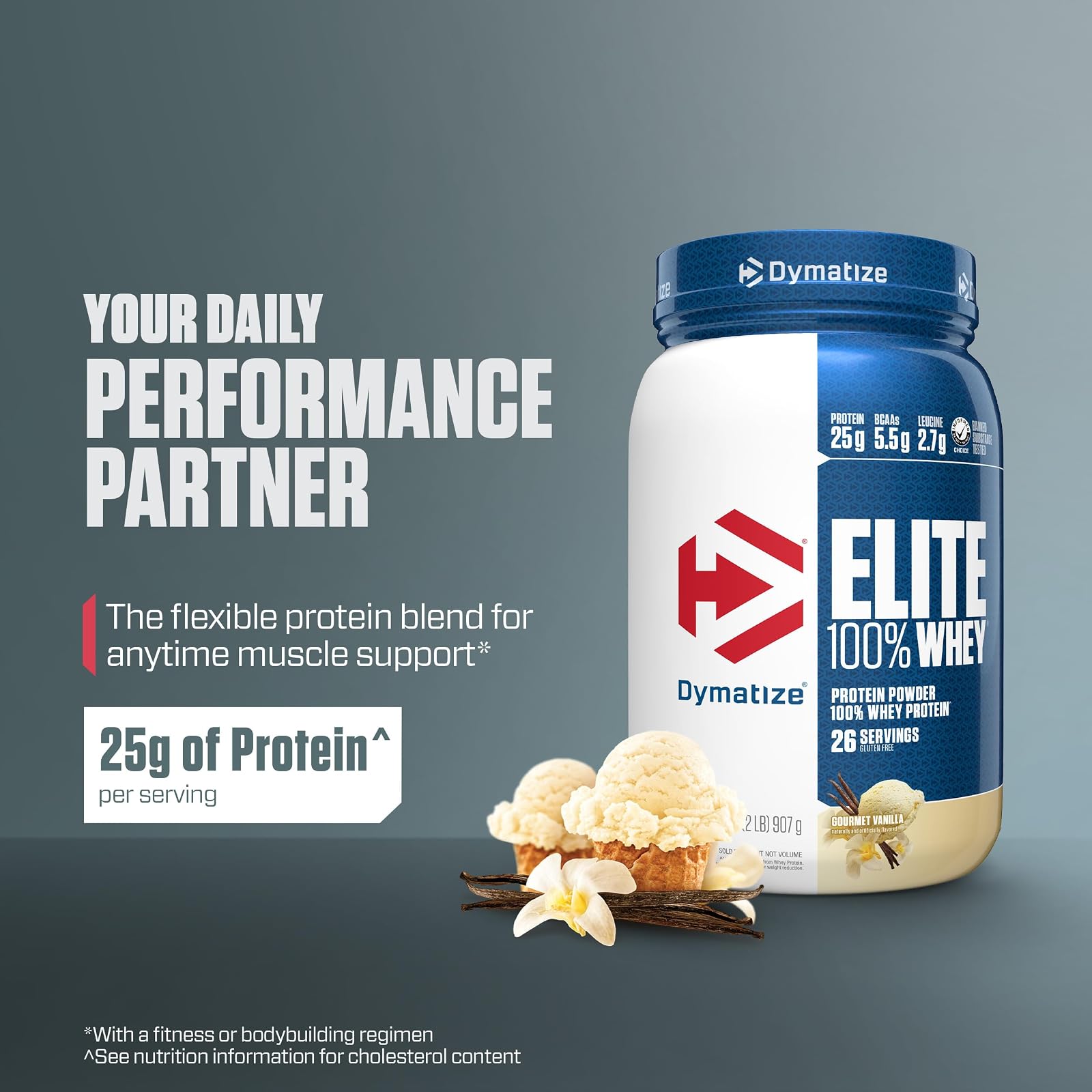 Gourmet vanilla whey protein powder