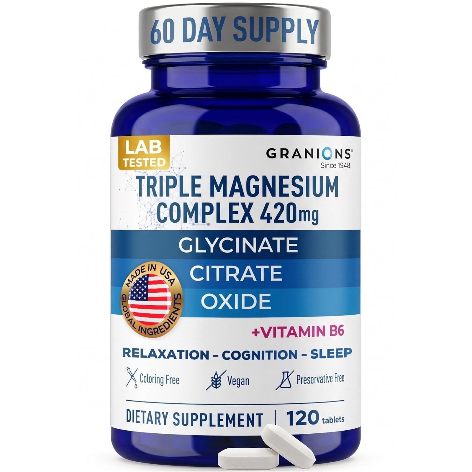 Granions magnesium glycinate tablets
