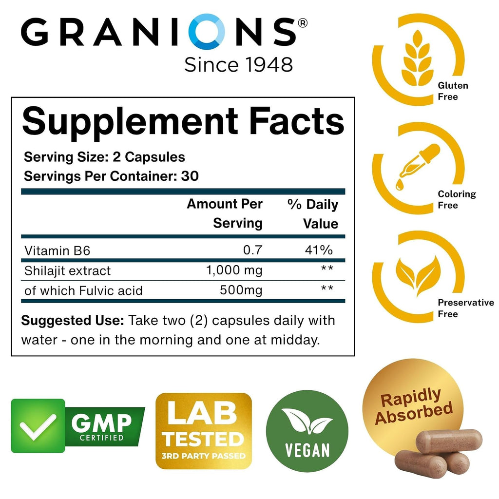 Granions shilajit for vitality support