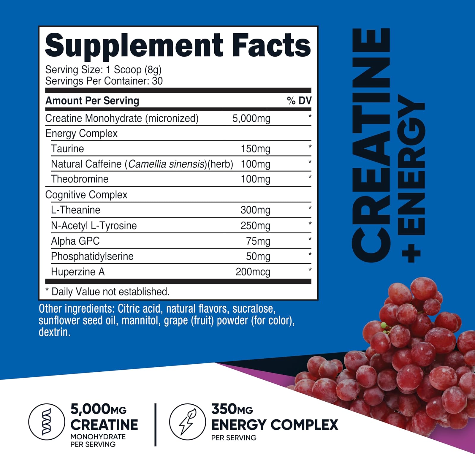 grape flavor creatine monohydrate supplement