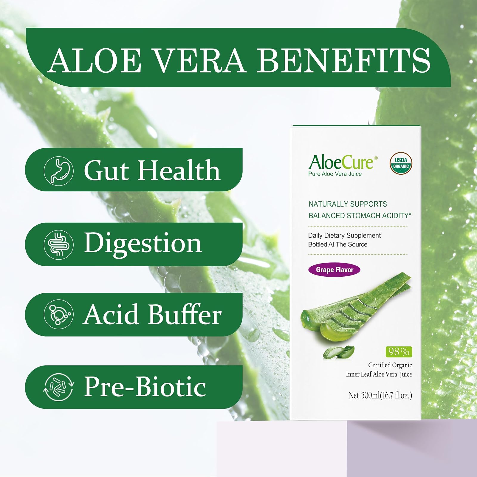 grape flavour aloe vera drink