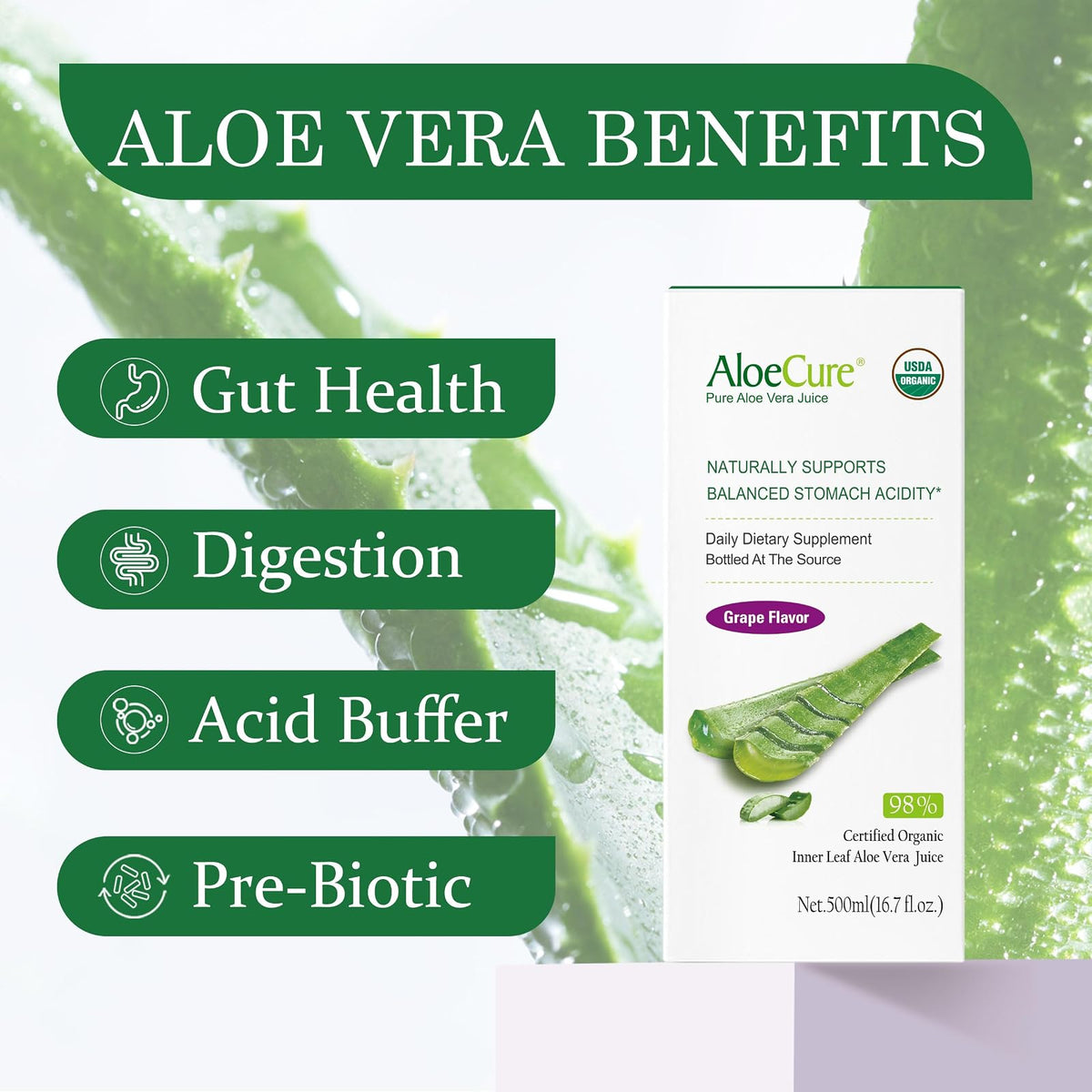 grape flavour aloe vera drink