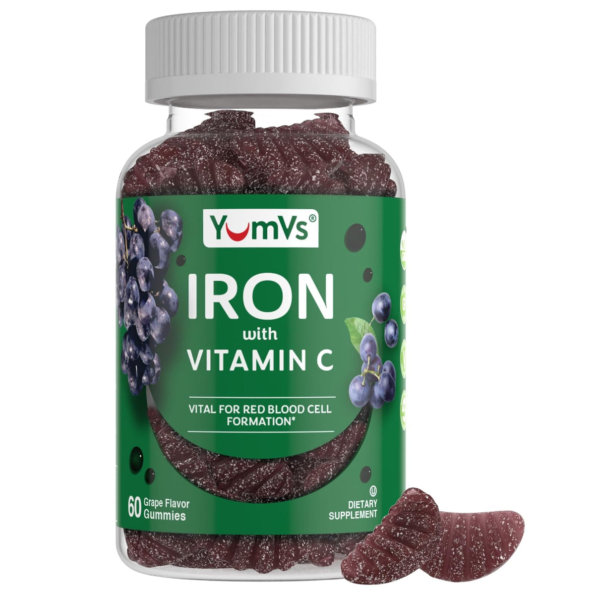grape flavour iron gummies for women