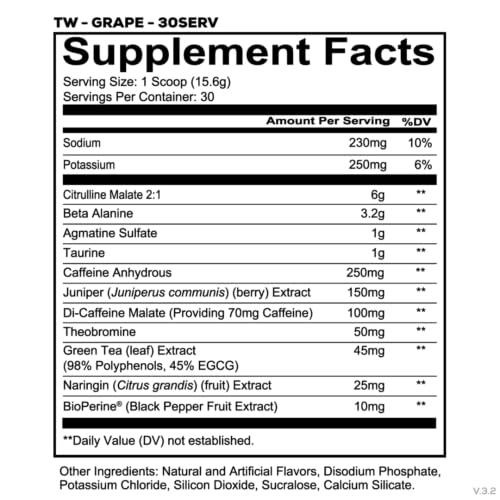 grape flavour pre-workout supplement