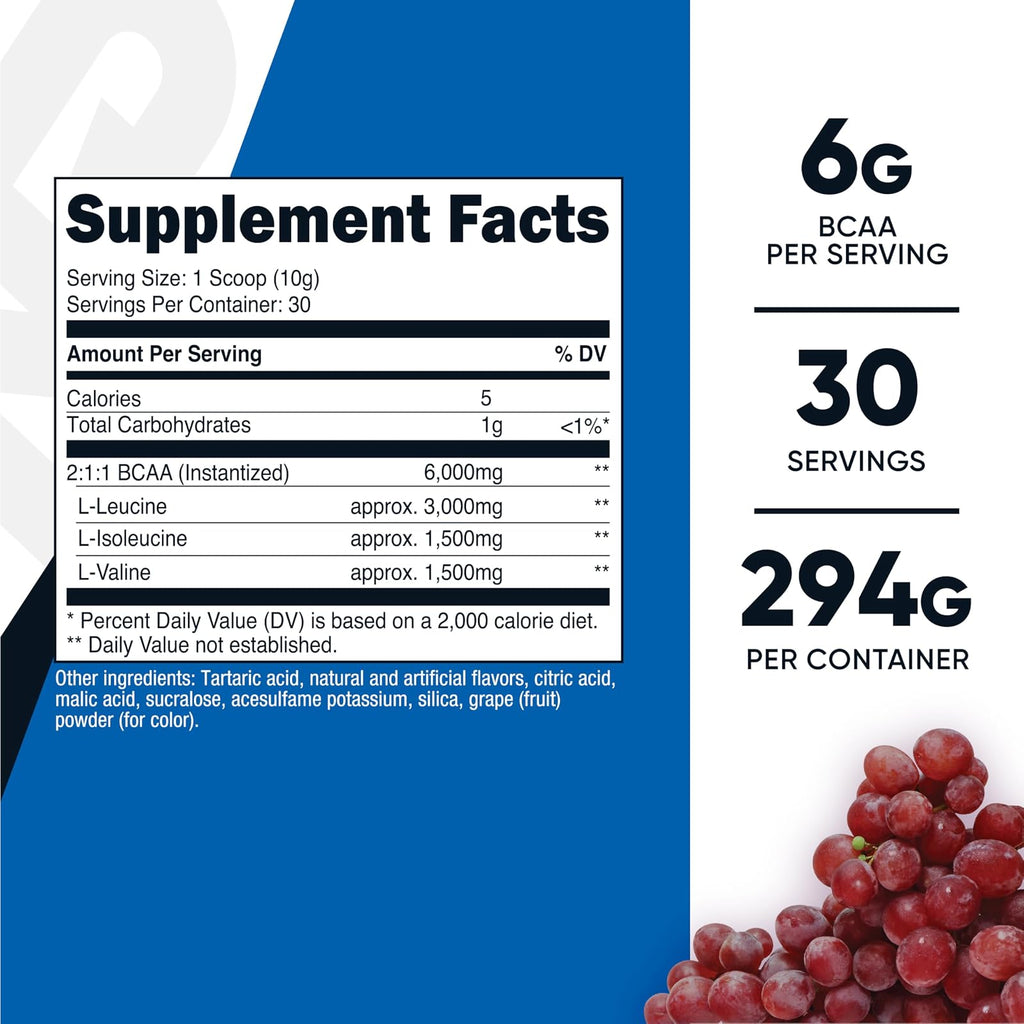 Grape flavoured BCAA supplement for workouts