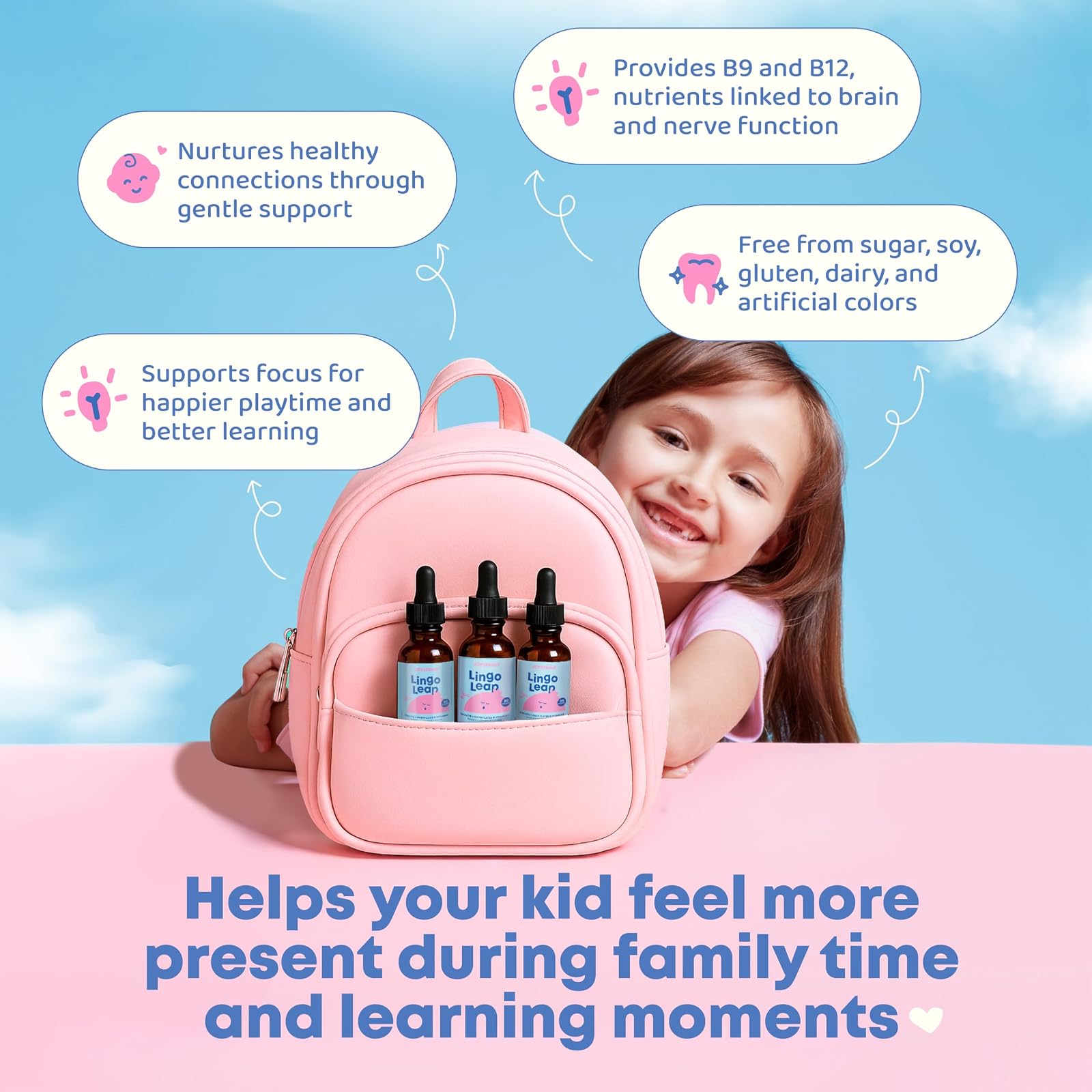 Grape flavoured folate drops for children