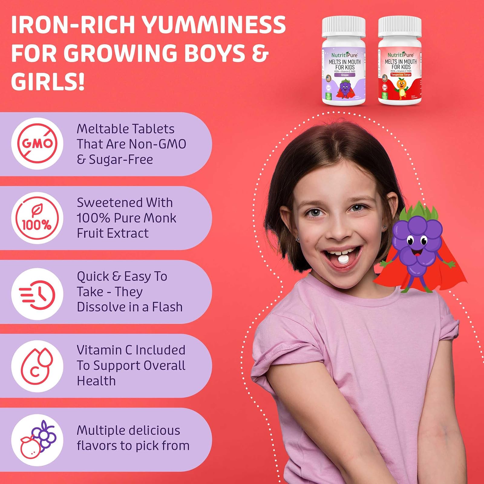 grape flavoured iron tablets for toddlers