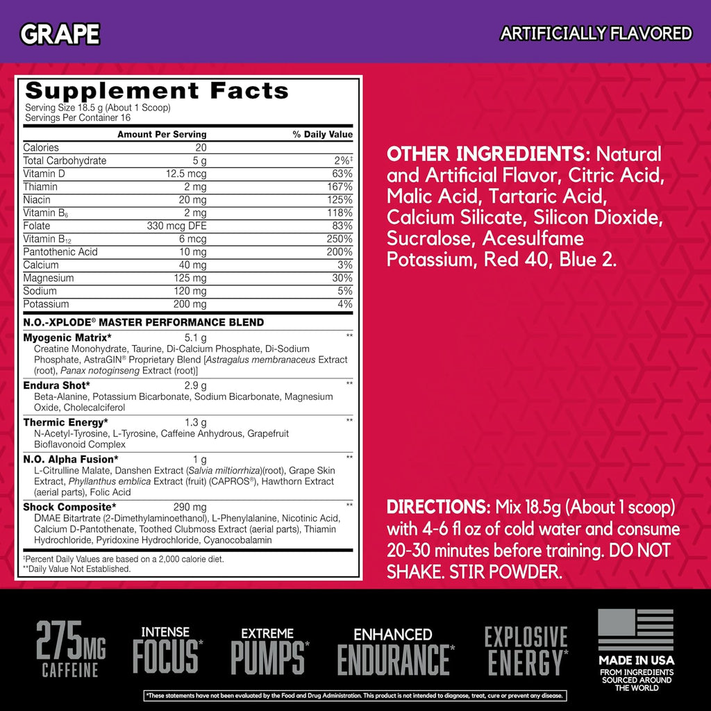 grape flavoured pre workout supplement