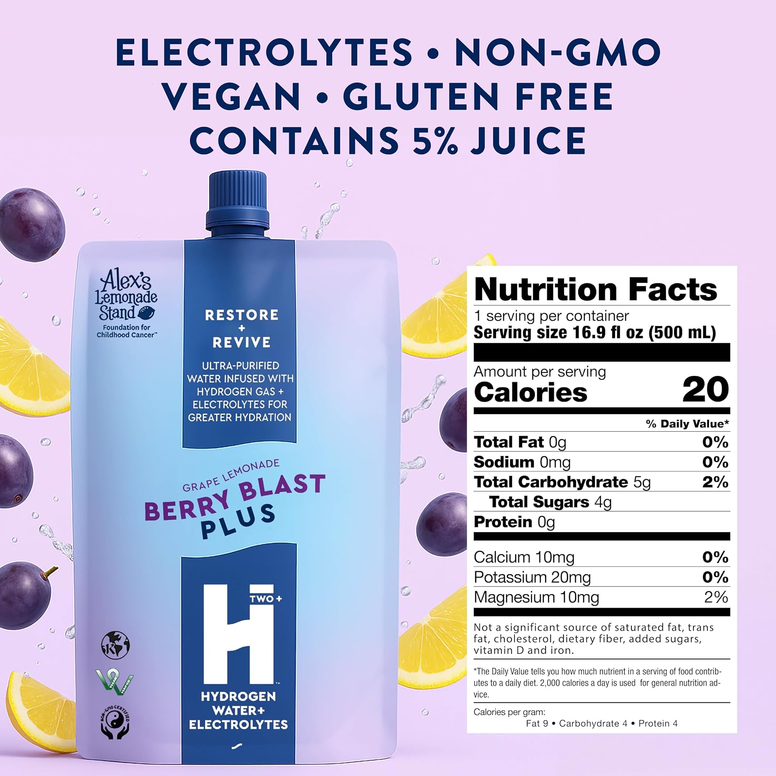 grape lemonade flavour electrolyte drink