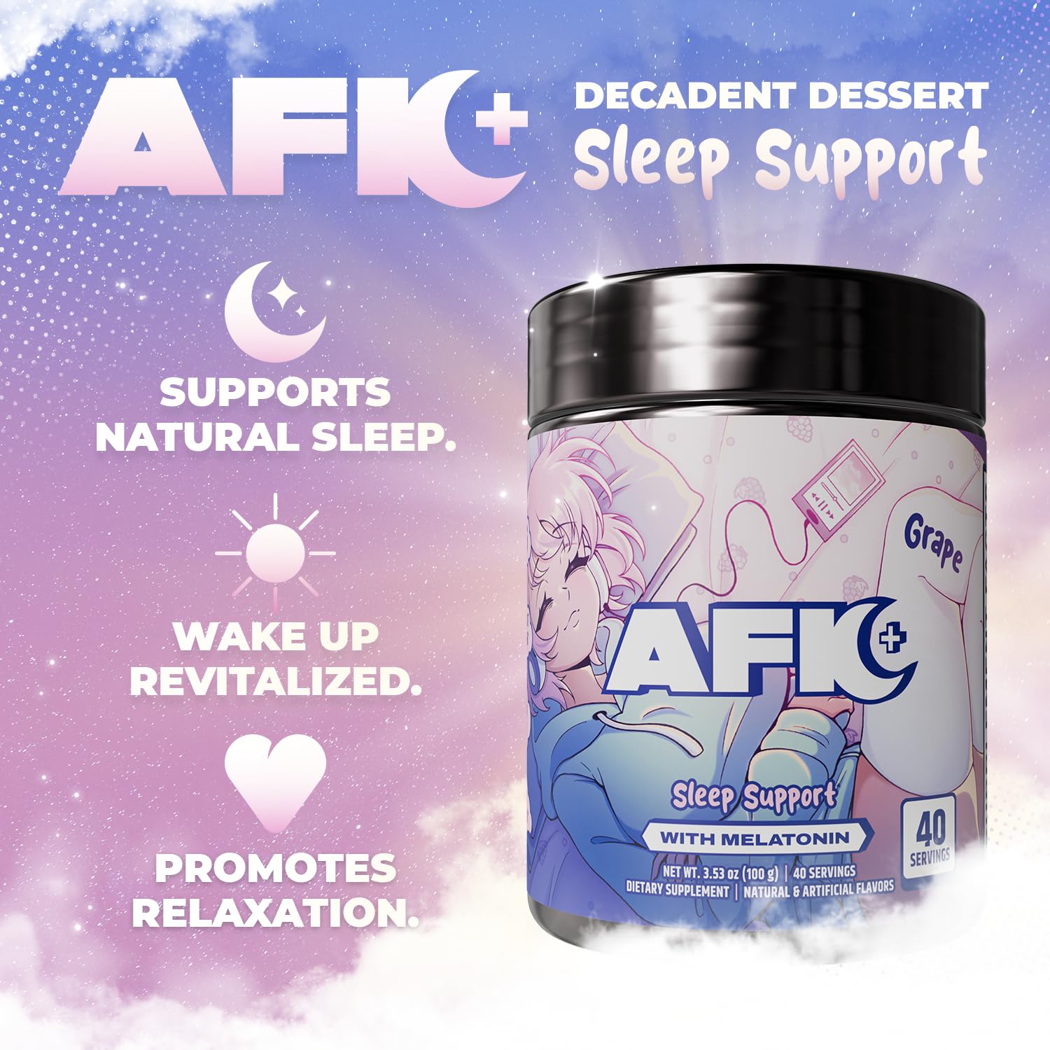 Grape melatonin gummies for relaxation