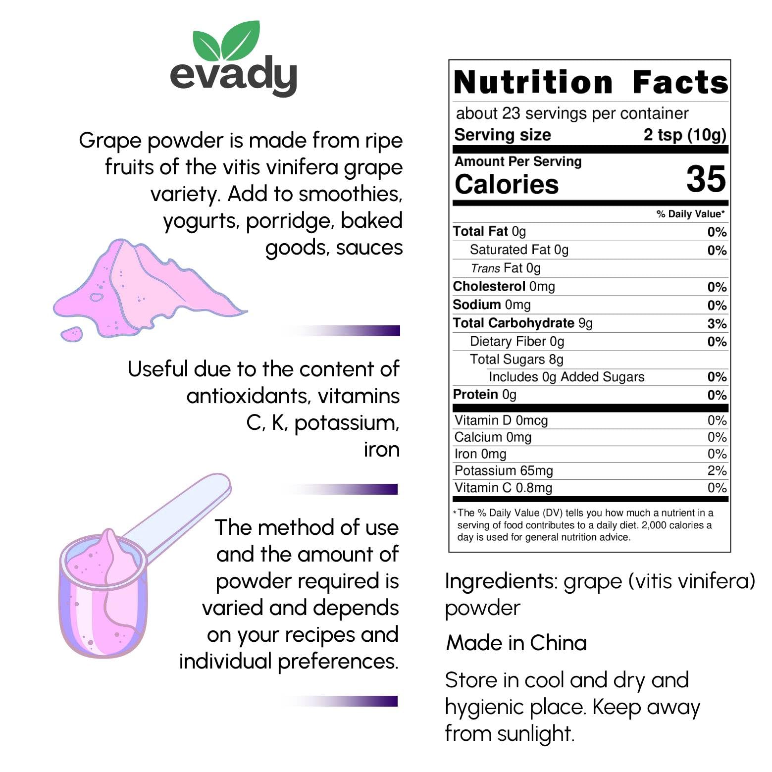 Grape powder for healthy skin