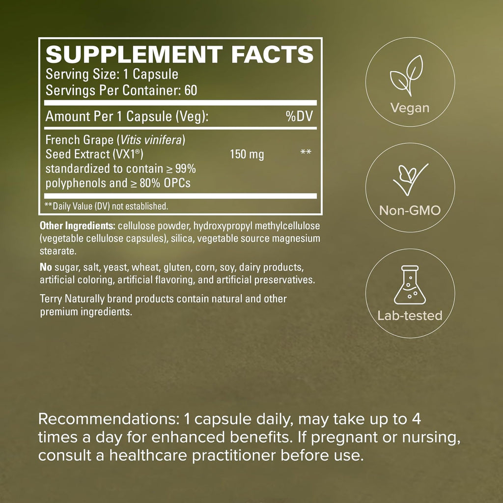 Grape seed extract for healthy circulation