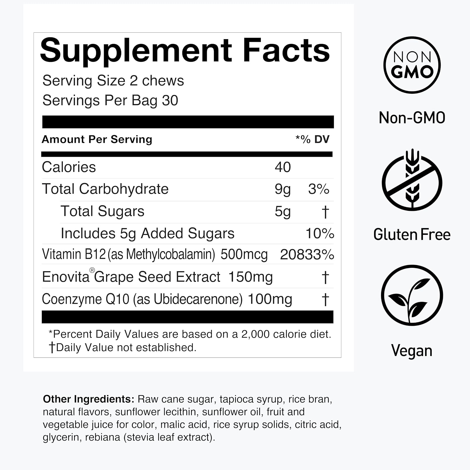 Grape seed extract gummy multivitamin