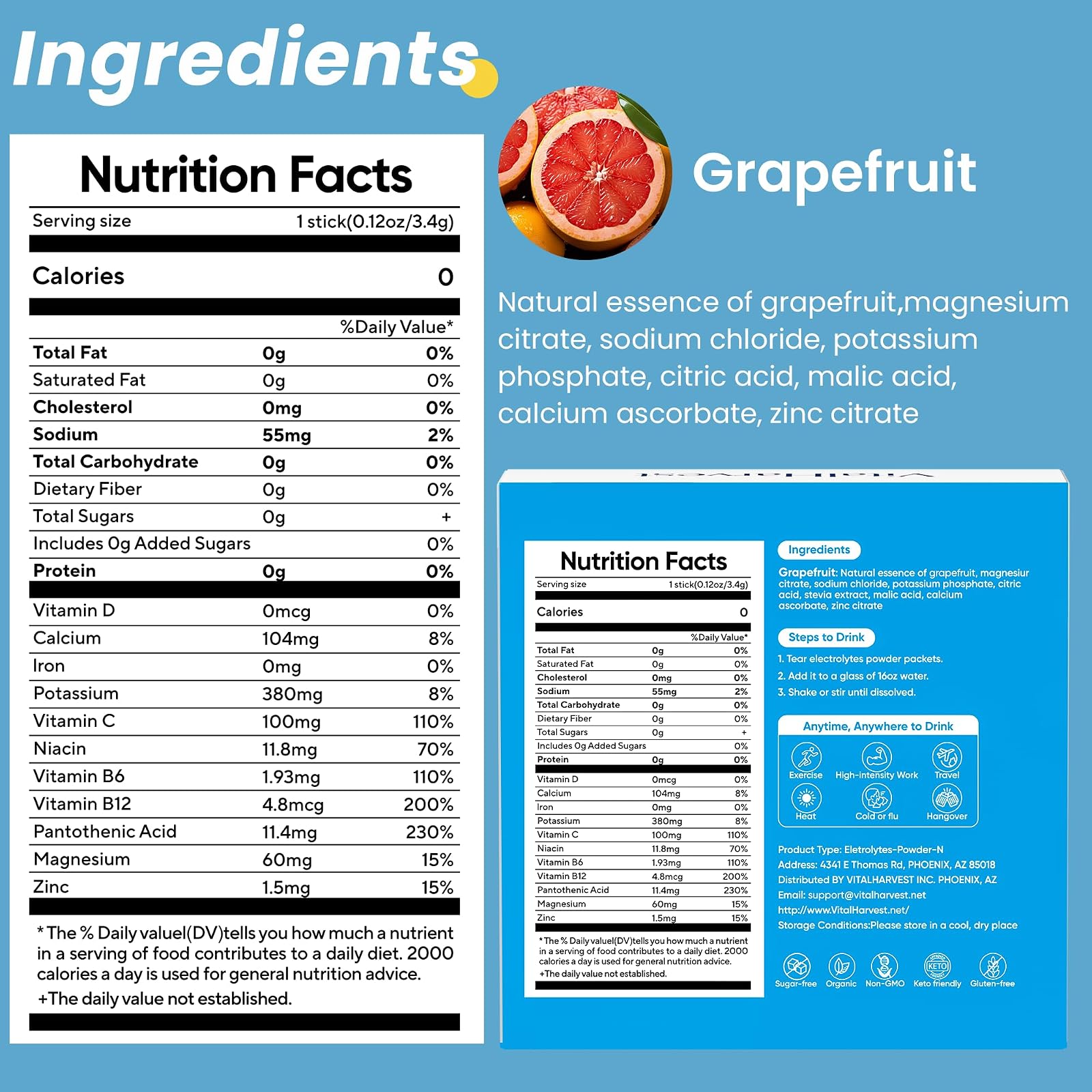 grapefruit flavour electrolyte sticks