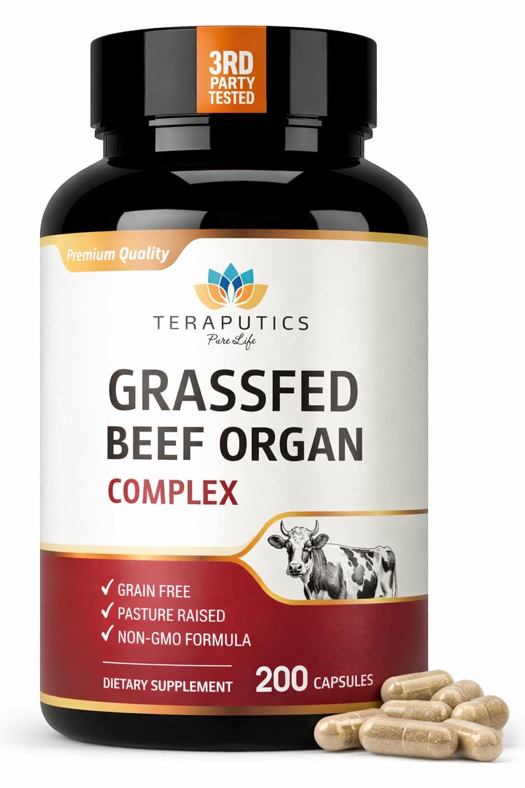grass fed beef organ supplement capsules