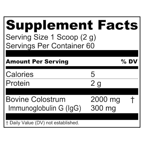 Grass fed bovine colostrum for vitality