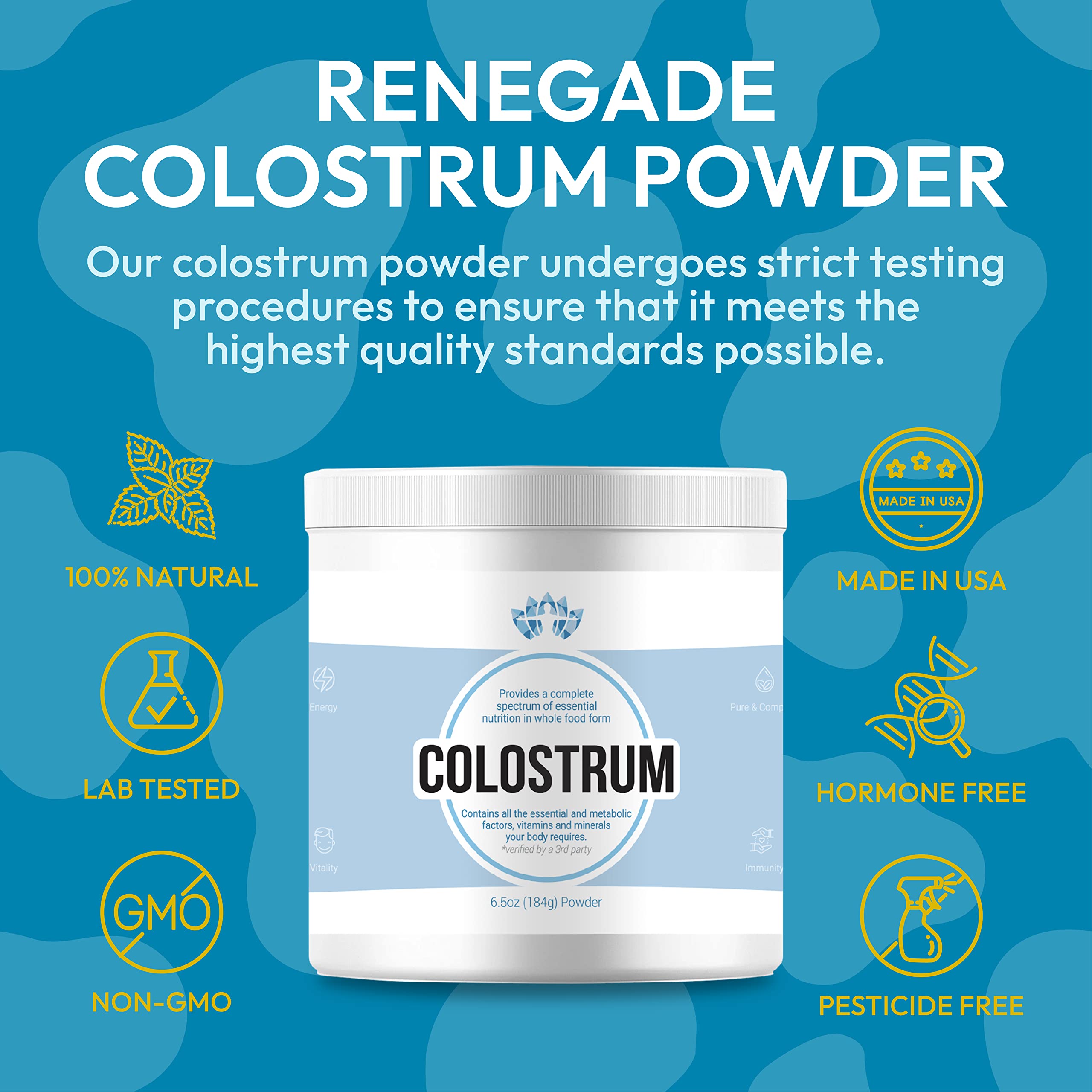Grass-fed bovine colostrum powder features