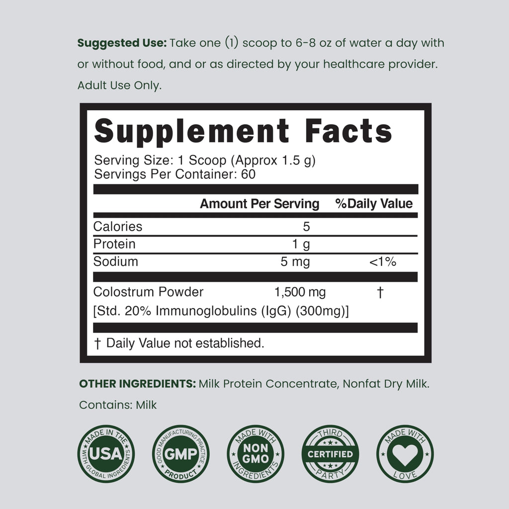 grass fed colostrum for better absorption
