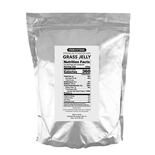 Grass jelly powder for refreshing drinks