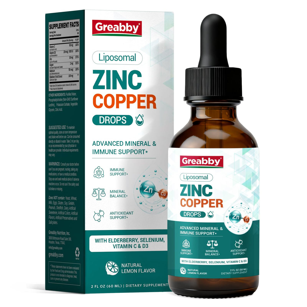 GREABBY liquid zinc copper drops