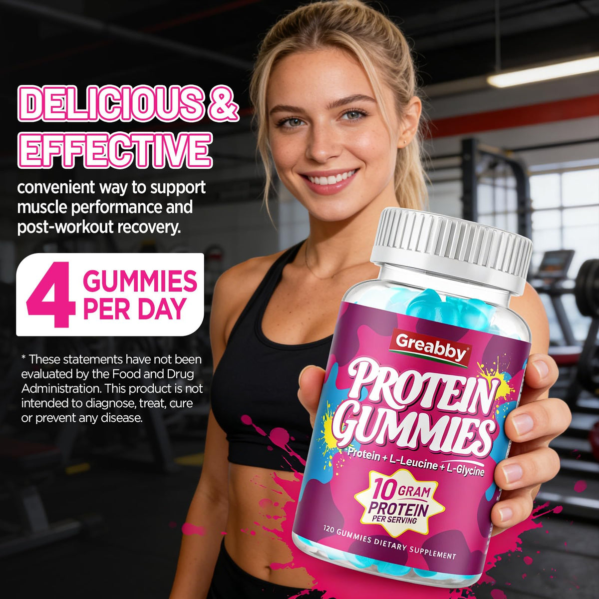 GREABBY protein gummies for post-workout support