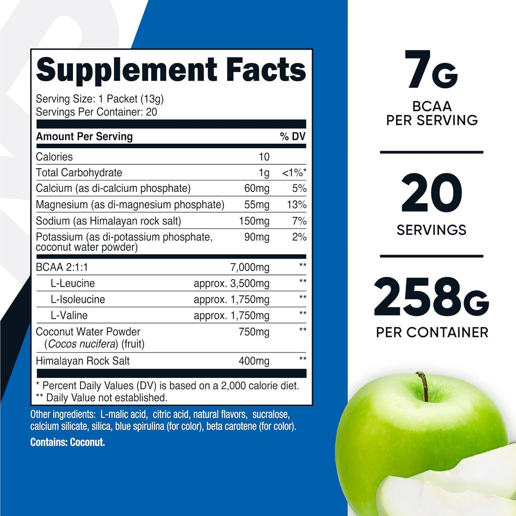 Green apple flavour BCAA supplement