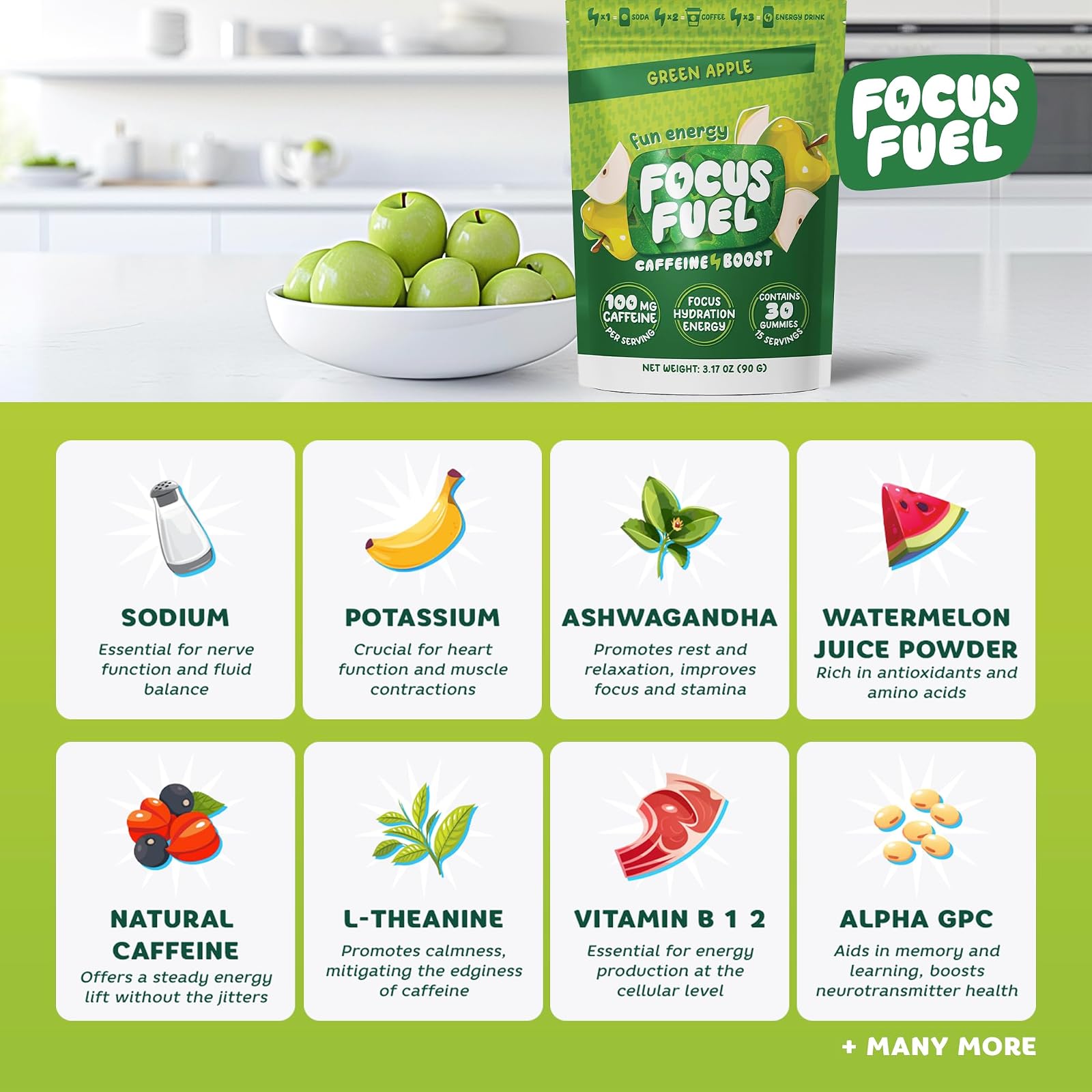 green apple flavour energy boost