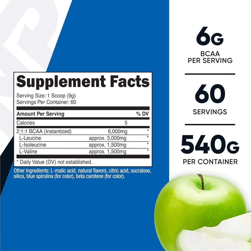 Green apple flavoured BCAA supplement