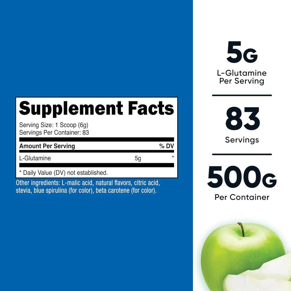 green apple flavoured l-glutamine supplement