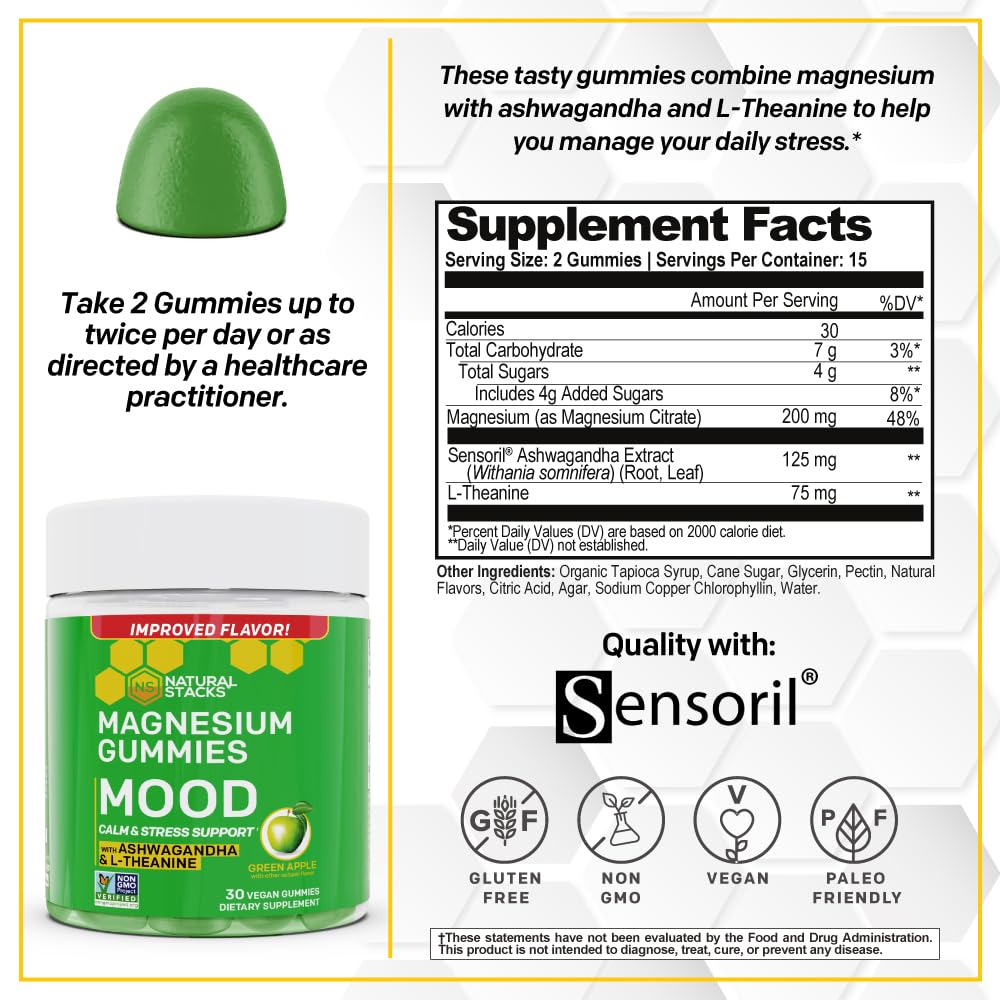 Green apple flavoured magnesium supplement
