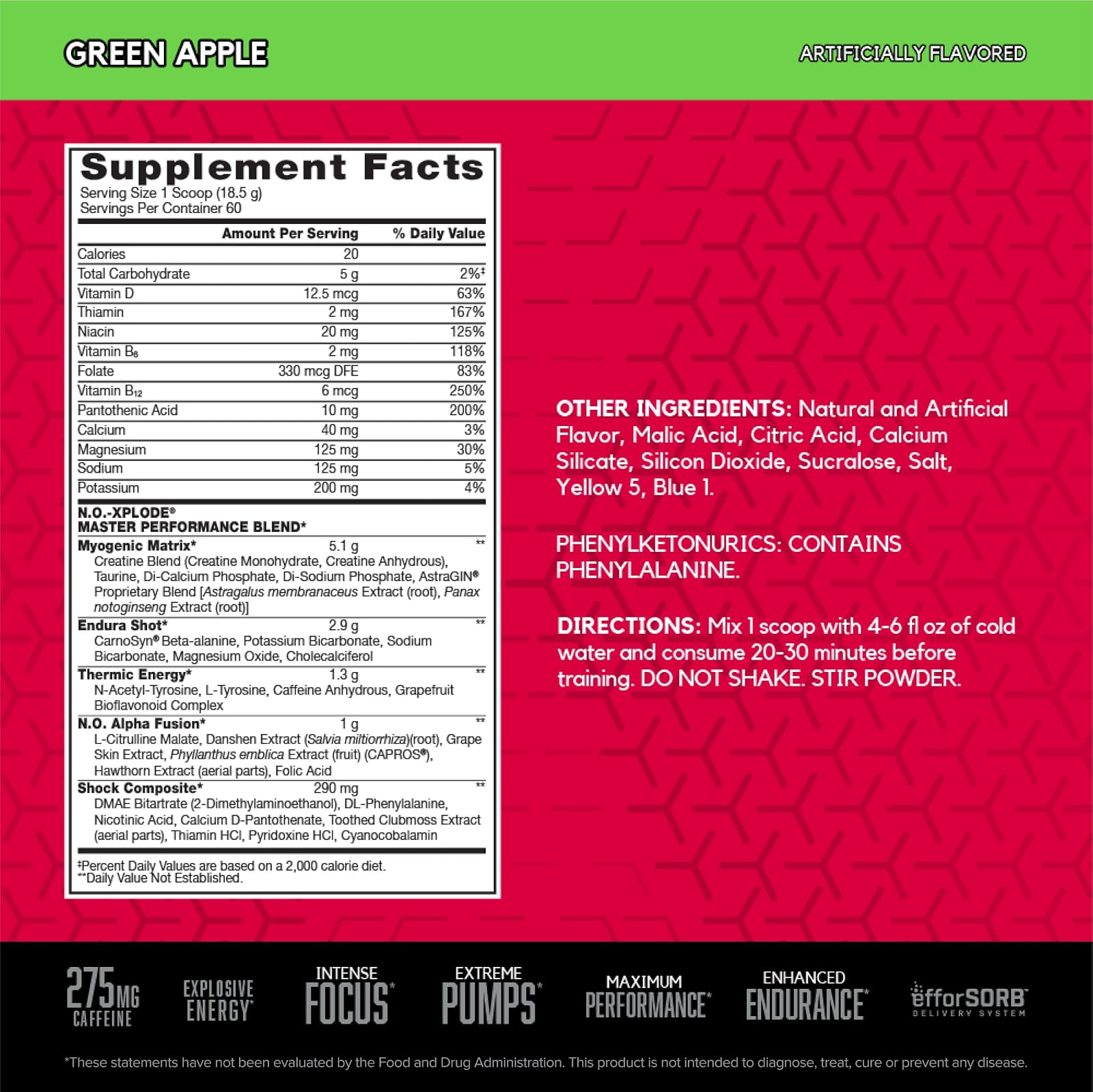 Green apple pre-workout powder