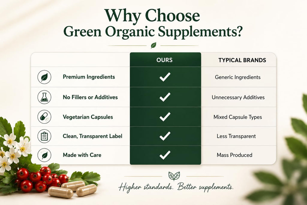 Green Organic Supplements hawthorn benefits