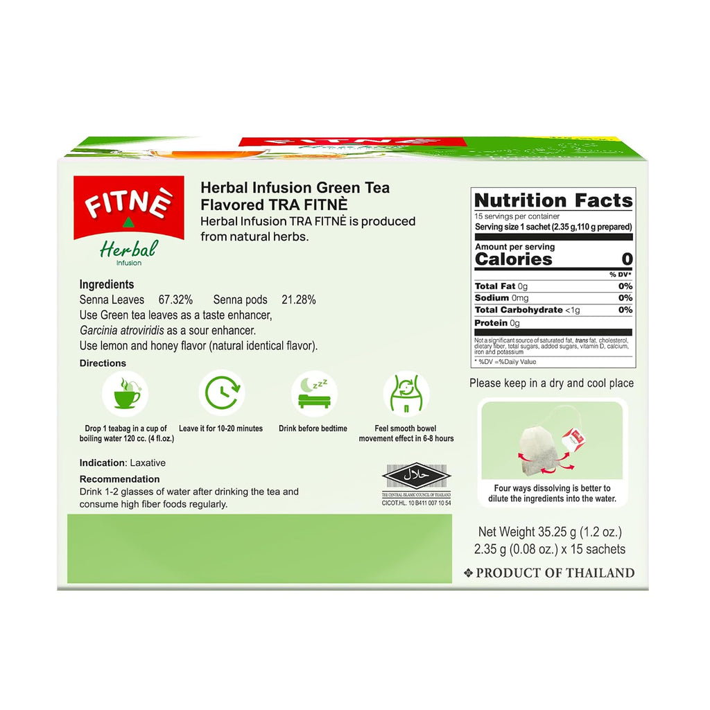 green tea bags with lemon flavour