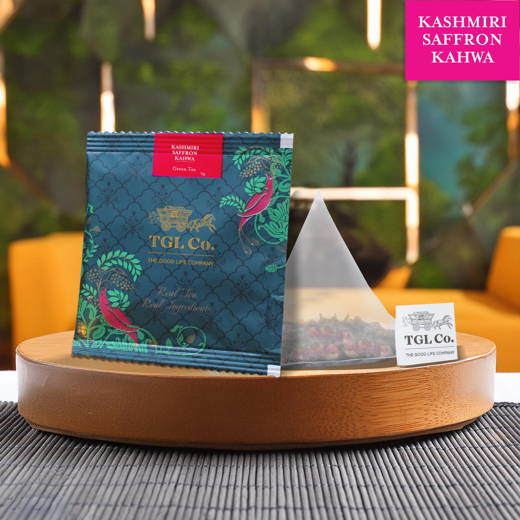 green tea bags with natural spices