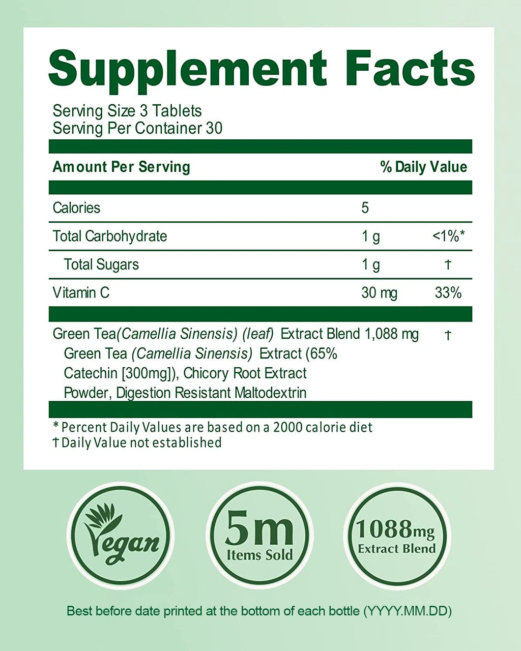 Green tea caffeine for enhanced focus
