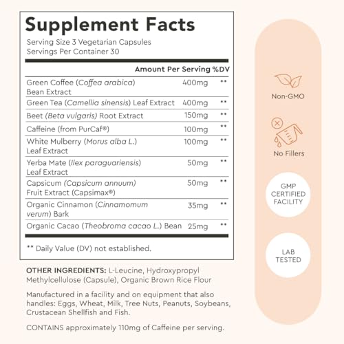 Green tea energy capsules for health